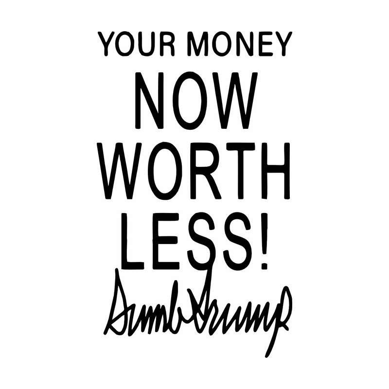 Your Money Now Worth Less Custom Grip Wood Stamp, 1" x 1/2" | Rubber ...