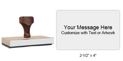Custom Wood Rubber Hand Stamp, 2-1/2 x 4 | Rubber Stamp Champ