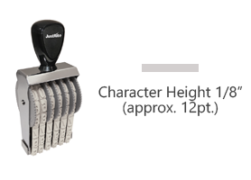 JustRite BN 0 - 6 Band Alphanumeric Stamp | Rubber Stamp Champ