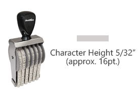JustRite BN 1 - 5 Band Alphanumeric Stamp | Rubber Stamp Champ
