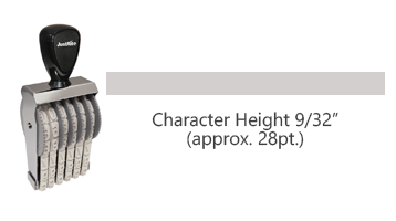 JustRite BN 2-1/2 - 12 Band Alphanumeric Stamp | Rubber Stamp Champ