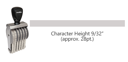 JustRite BN 2-1/2 - 14 Band Alphanumeric Stamp | Rubber Stamp Champ