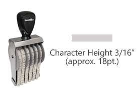 JustRite BN 2 - 6 Band Alphanumeric Stamp | Rubber Stamp Champ