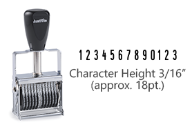 JustRite MJ 2-13 Alphanumeric Self-Inker - Size 2, 13 Bands | Rubber ...