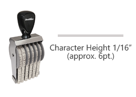 JustRite BN 00 - 12 Band Alphanumeric Stamp | Rubber Stamp Champ