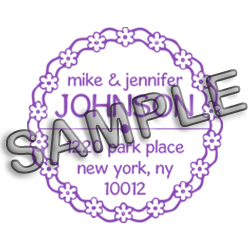 Round Daisy Chain Monogram Stamp | Rubber Stamp Champ