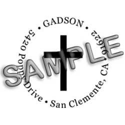 Round Crucifix Monogram Stamp | Rubber Stamp Champ