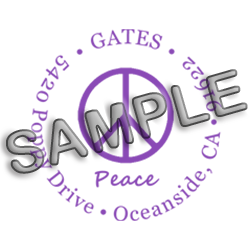 Round Peace Monogram Stamp | Rubber Stamp Champ