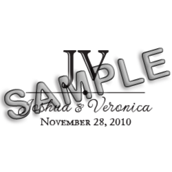 Engraved Monogram Wedding Name Stamp with Line | Rubber Stamp Champ