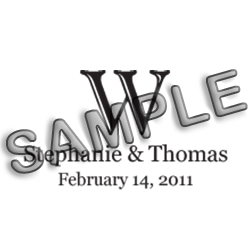 Engraved Monogram Wedding Name Stamp with Date | Rubber Stamp Champ