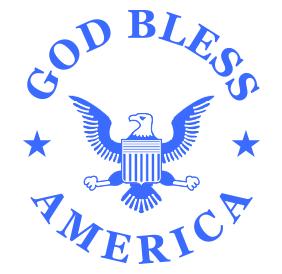 God Bless America Full-Circle Patriotic Round Stamp | Rubber Stamp Champ