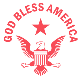 God Bless America Half-Circle Patriotic Round Stamp | Rubber Stamp Champ