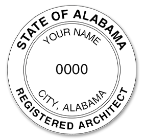 Alabama Professional Architect Stamp | Rubber Stamp Champ