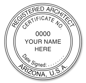Arizona Professional Architect Stamp | Rubber Stamp Champ