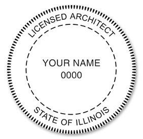 Illinois Professional Architect Stamp | Rubber Stamp Champ