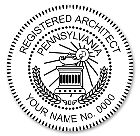 Pennsylvania Professional Architect Stamp | Rubber Stamp Champ