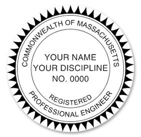 Massachusetts Professional Engineer Stamp | Rubber Stamp Champ