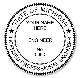 Michigan Professional Engineer Stamp | Rubber Stamp Champ