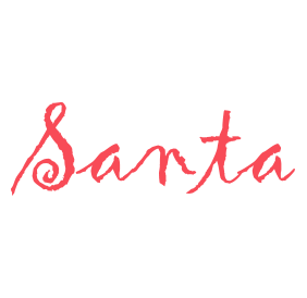 Curly Cursive Santa Signature Stamp | Rubber Stamp Champ