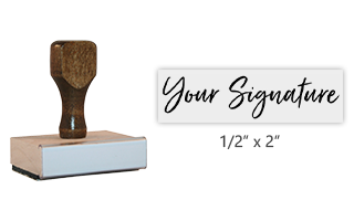 Signature Hand Stamp, 1/2" x 2" | Rubber Stamp Champ