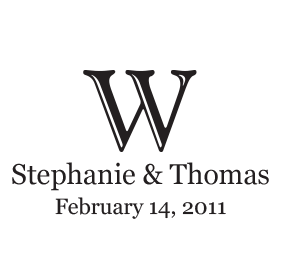 Engraved Monogram Wedding Name Stamp with Date | Rubber Stamp Champ